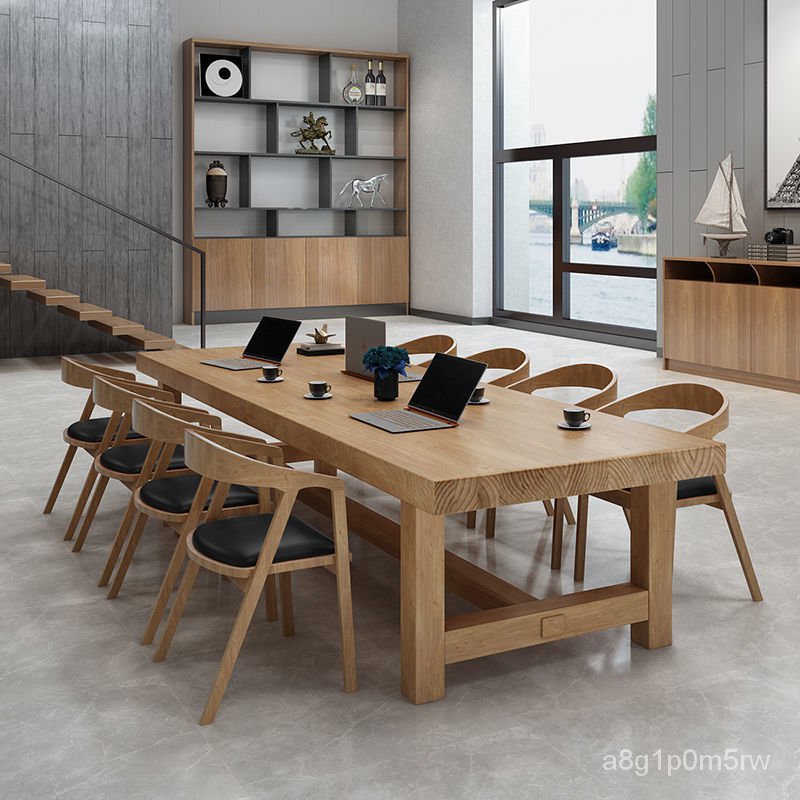 Solid Wood Conference Table Long Table Negotiation Tables and Chairs ...