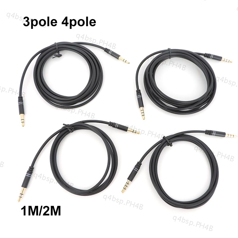 1/2m 3 4 Pole Audio Aux Stereo 3.5mm Male to Male Jack Extension ...