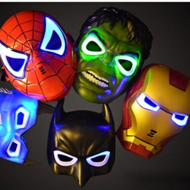 Spiderman Light Up Mask Superhero Cosplay LED Mask Darth Vader Hulk ...