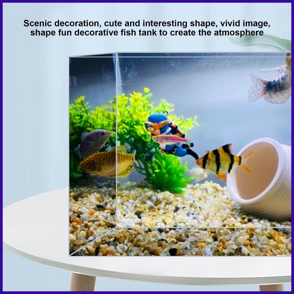 Floating Fish Tank Decorations 4 Pcs Resin Diver Small Aquarium ...