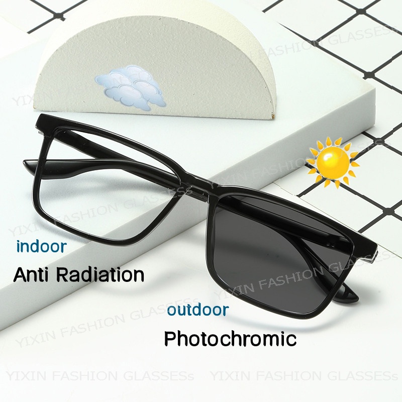 Photochromic Anti Radiation Eye Glasses For Women Men Anti Rad Sun ...