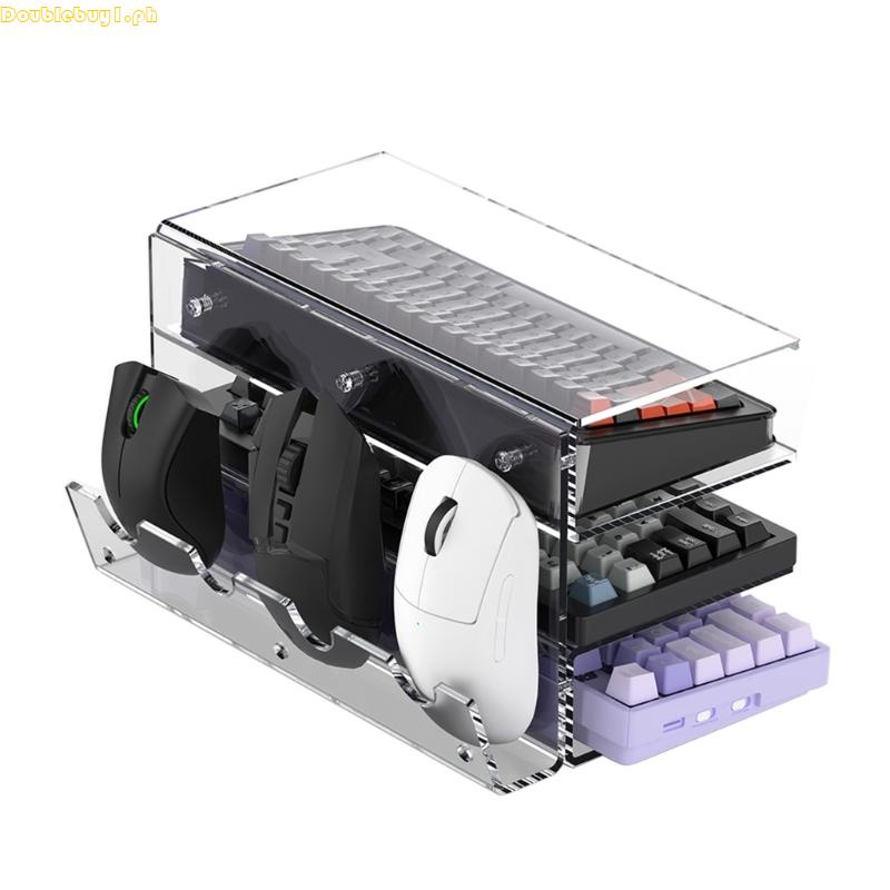 Doublebuy Modern Acrylic Keyboard Mouse Stand 3-Tier Keyboards Display ...