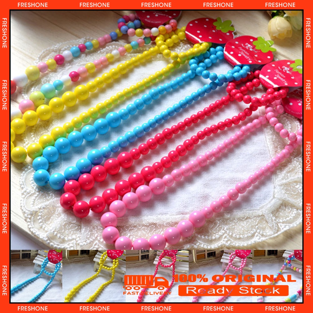 Toddler Baby Girl Colorful Beads Chain Necklace Princess Jewelry ...