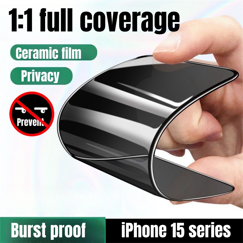 Luxury Privacy Soft Film for iPhone 15 Pro Max 15 Plus Screen Protector ...