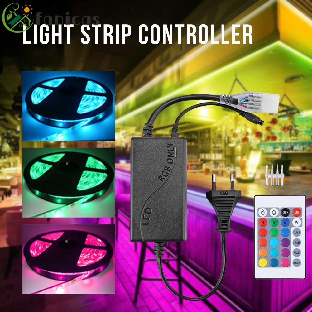 IR RGB LED Wireless Controller 4 Pin 24 Keys Remote 5050 Strip Light ...