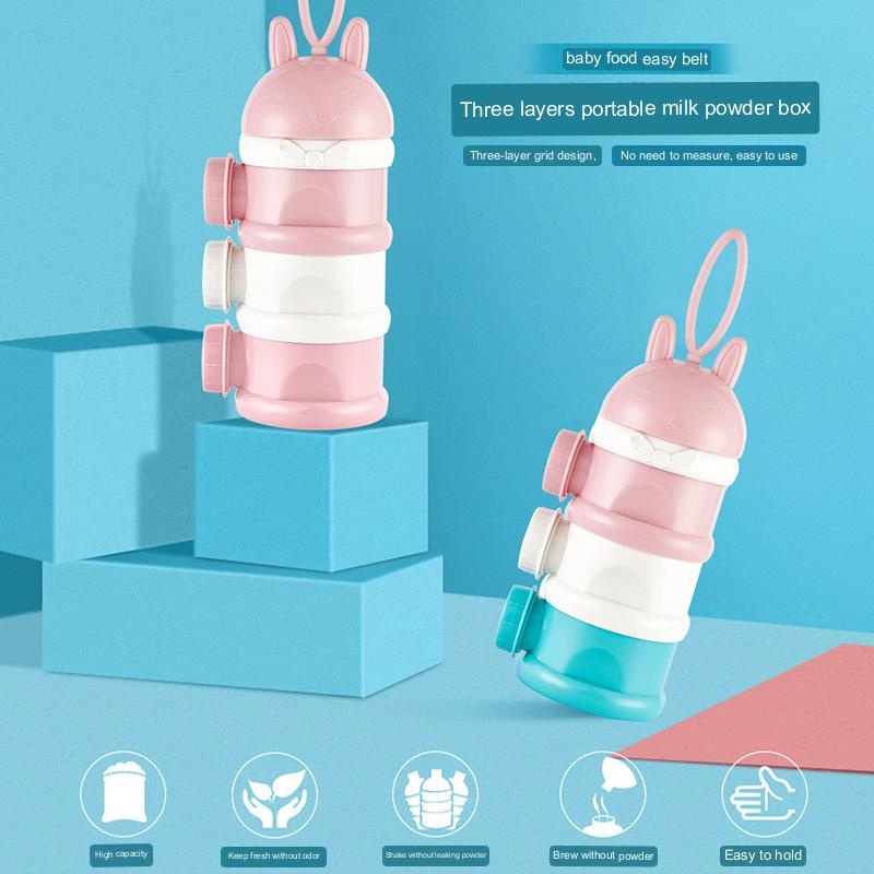 Portable 3-Layer Baby Formula Dispenser - High Capacity Travel Milk ...