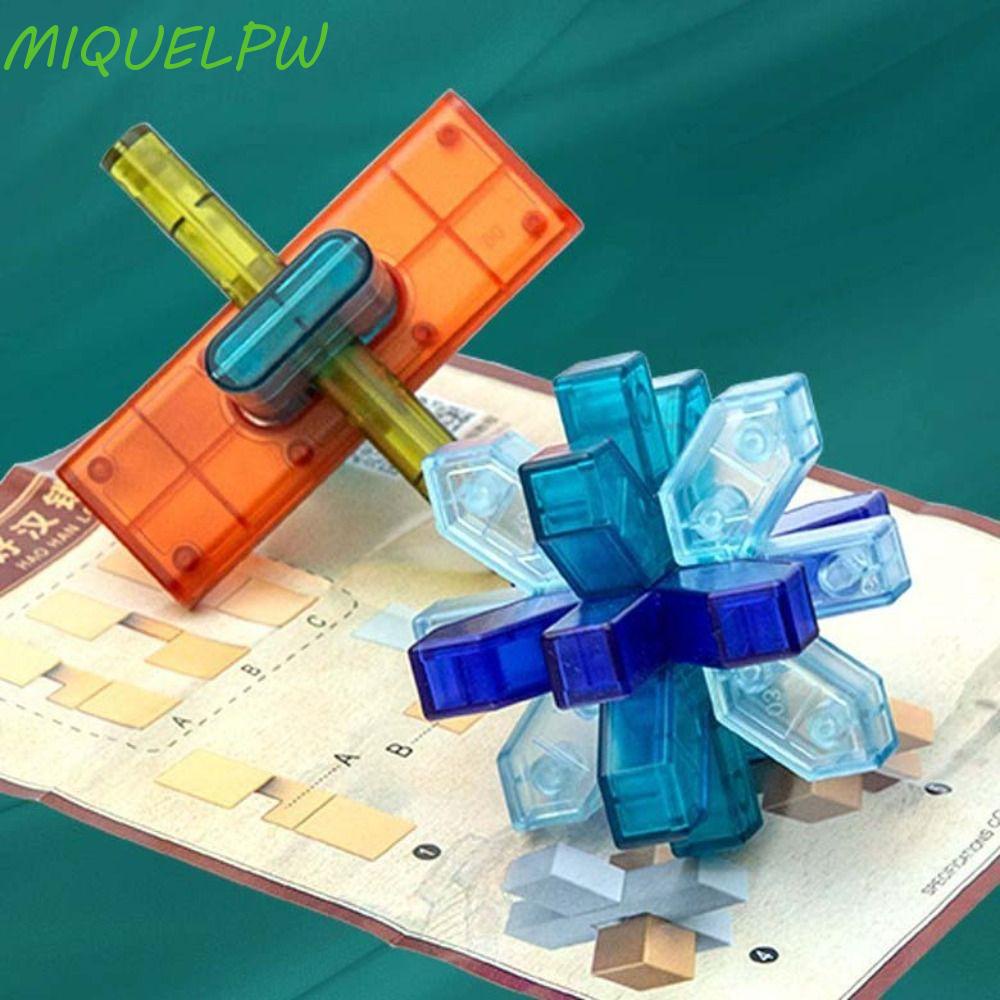 MIQUELPW IQ Brain Teaser Puzzles, Transparent Luban Lock Kong Ming Lock ...
