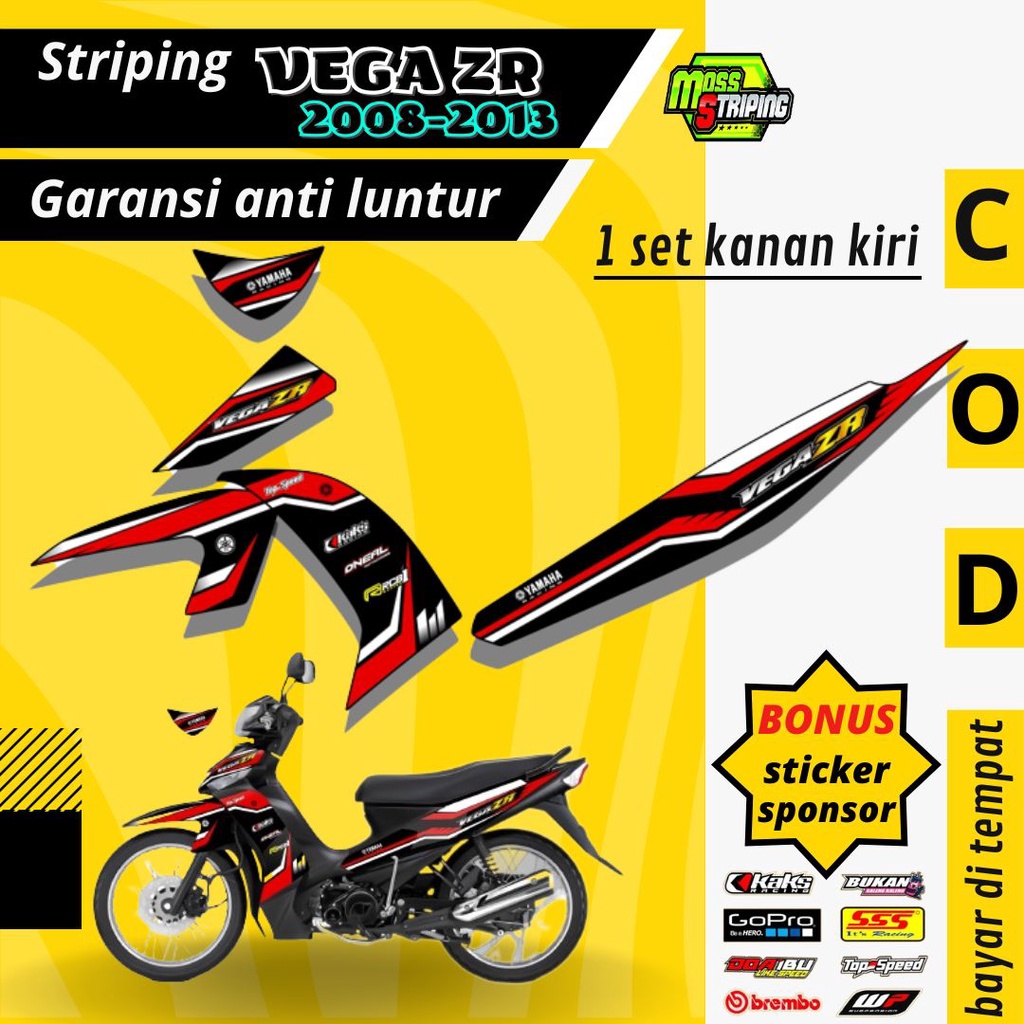 Striping Sticker Lis Variation decal Motorcycle YAMAHA VEGA ZR 2008 ...