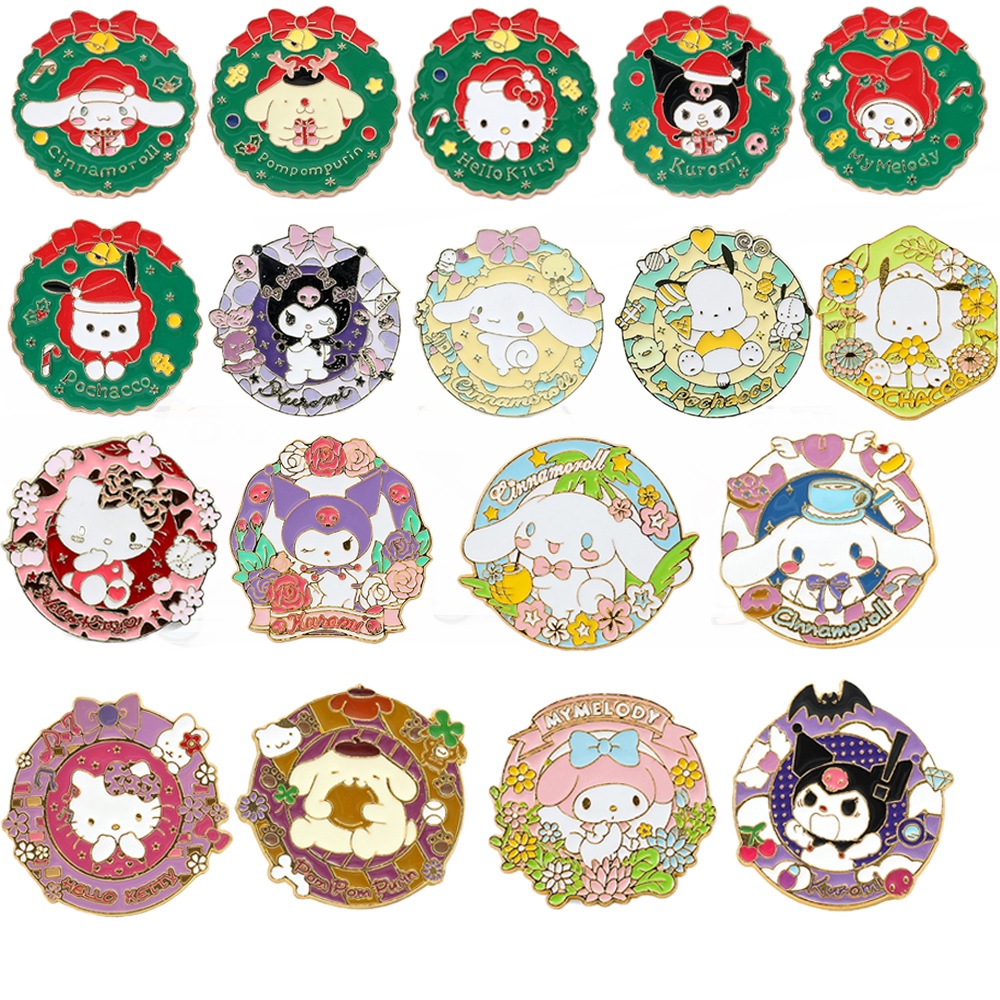 Sanrio Badge Brooch Cartoon Kuromi Hello Kitty Pochacco Cinnamoroll ...