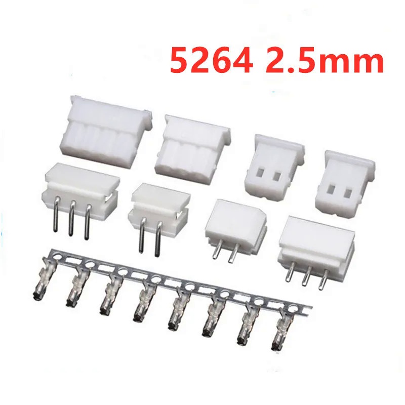 20Sets/Lot 5264 2.5mm Connector Right Angle / Straight Needle Seat+Plug+Terminals 2P 3P 4P 5P 6P ...