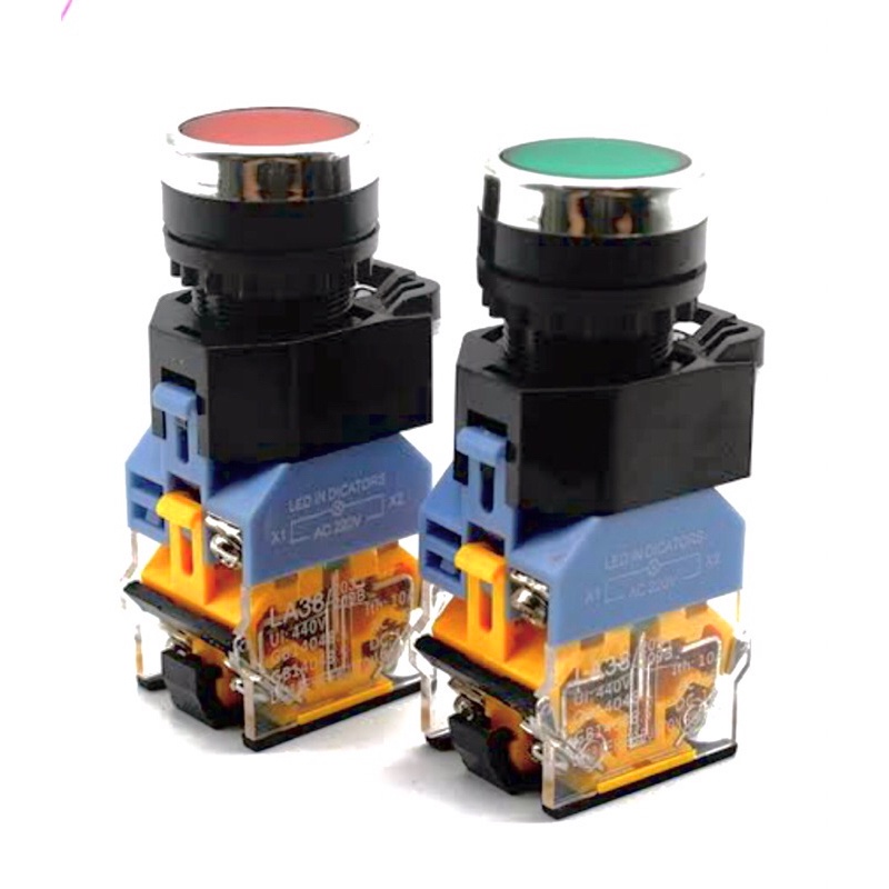 Switch Light Model LA38/230 209B Size 22 mm Press On Release Power Off ...