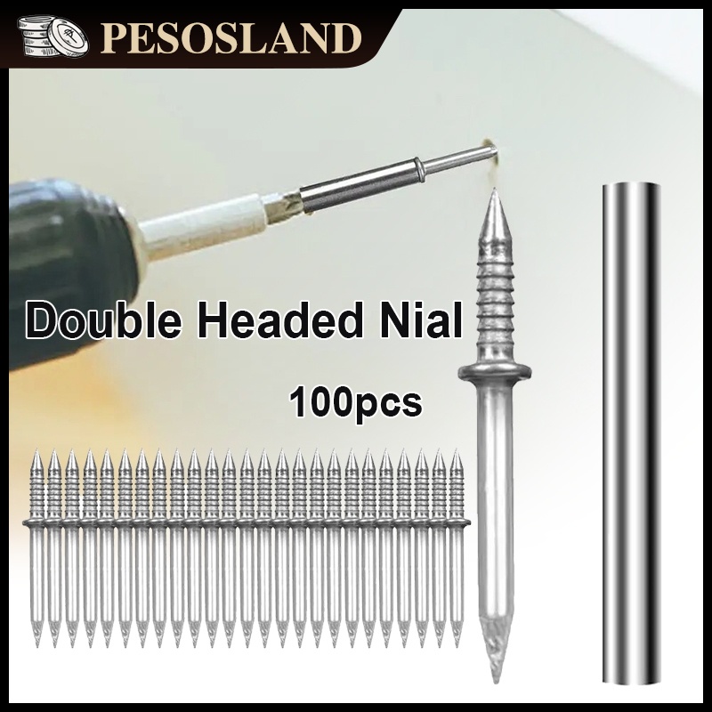 100Pcs Double Head Nail Skirting Thread Seamless Nail With Sleeve For ...