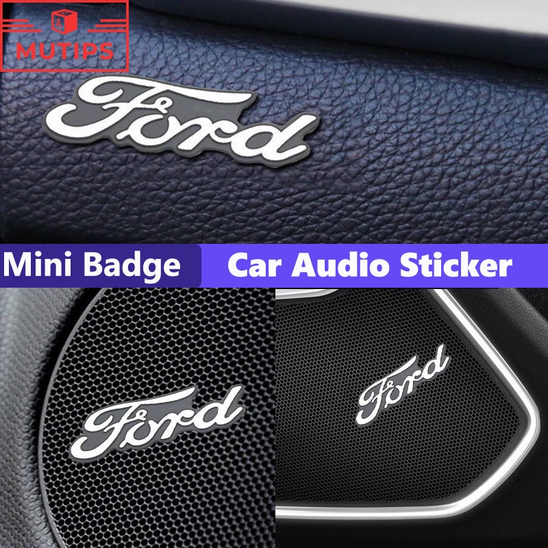 Ford 4Pcs/Set 3D Car Metal Badge Emblem Auto Audio Speaker Stickers For ...