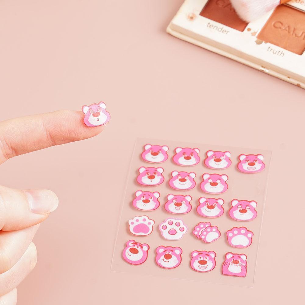 20pcs Strawberry Bear Acne Patch Pink Special Shaped Hydrocolloid ...