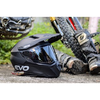 EVO HELMET DX7 MONO MATTE BLACK (SMOKE LENS) w/ free clear lens ...
