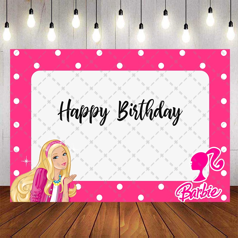 Barbie Princess Birthday Backdrop For Photography Baby Shower Kids ...