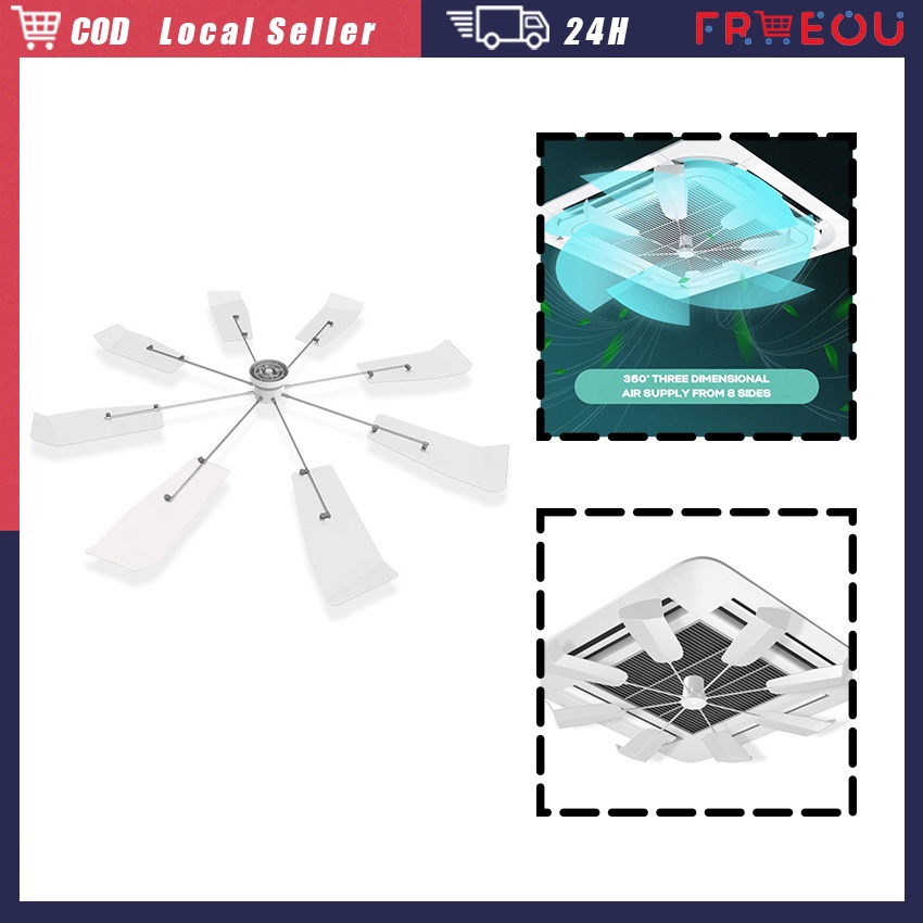 Central Air Conditioner Windshield Wind Guide Fan 360° Rotating Blade ...