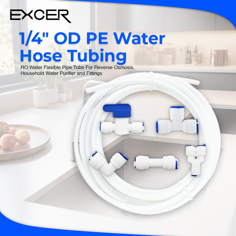 RO Water 1/4" OD PE Water Hose Tubing Flexible Pipe Tube For Reverse ...