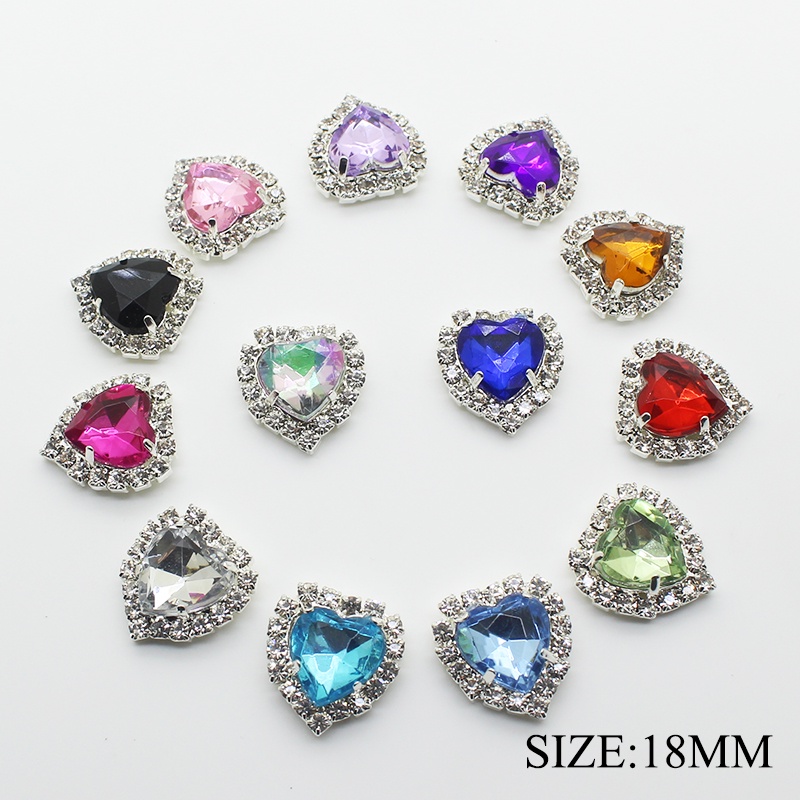 10pcs/lot 18MM Rhinestone Buttons for Craft Handicraft Snap Flat Back ...