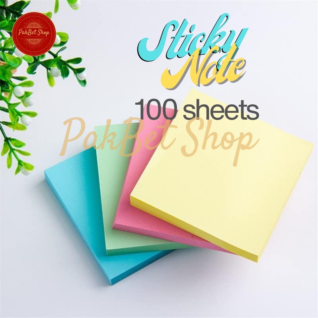 PBS 100 sheets Aesthetic Color Personalized Sticky Notes Set | Shopee ...