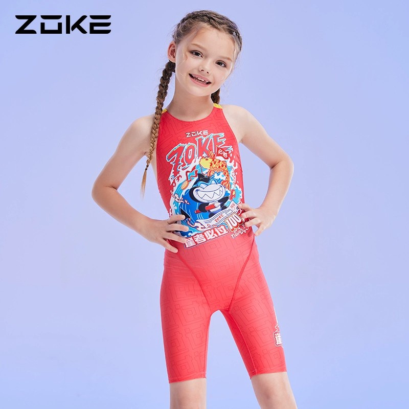 Girls Professional Swimwear Zoke One Piece Training Swimsuit Kid'S Pool ...