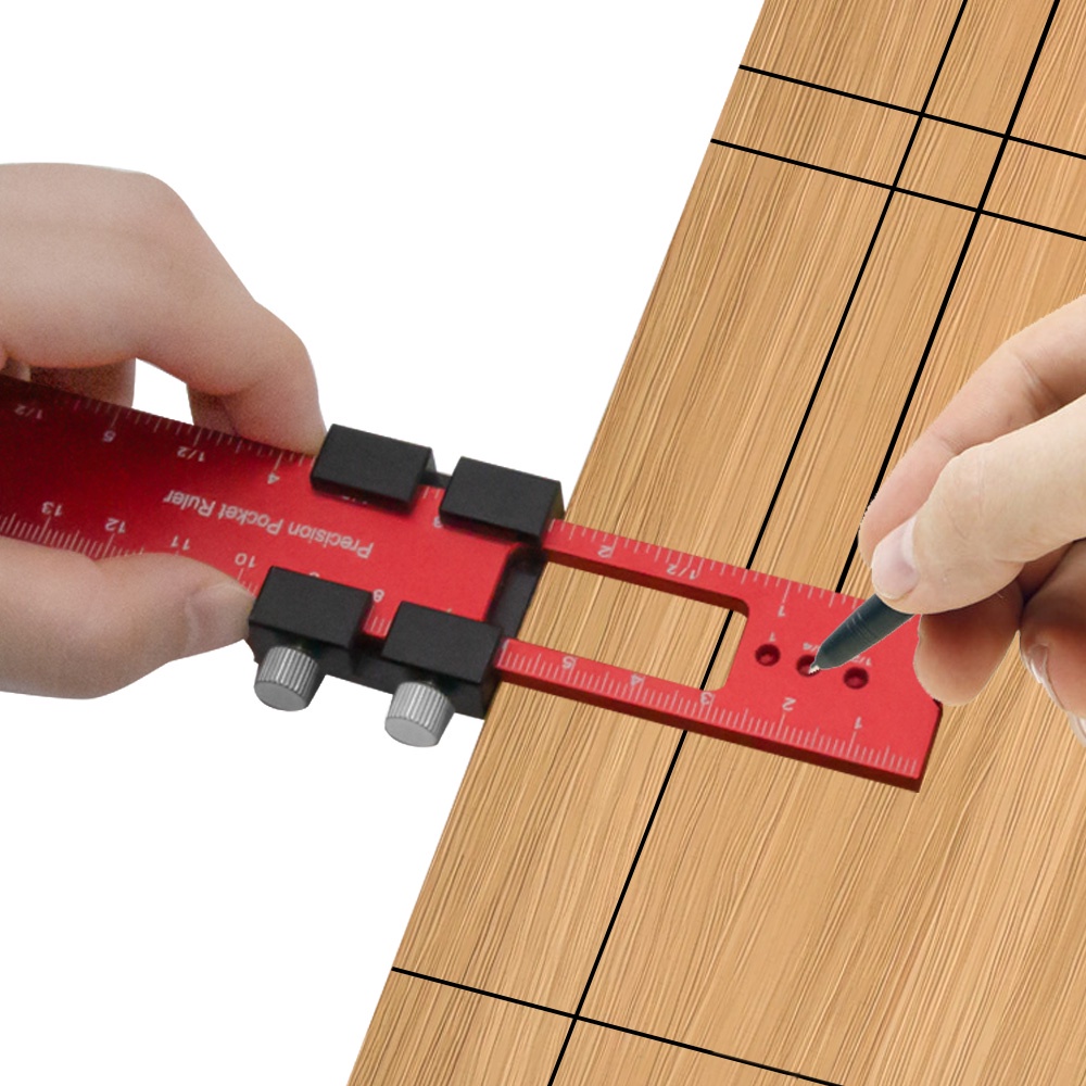 New Woodworking Tool Ruler Positioning Marking Ruler Measurement Tool ...