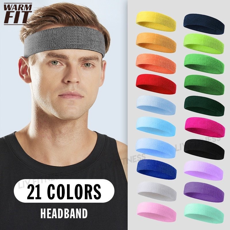 Headband Women Men Sweat Sweatband Yoga Gym Stretch Head Band For Sport ...