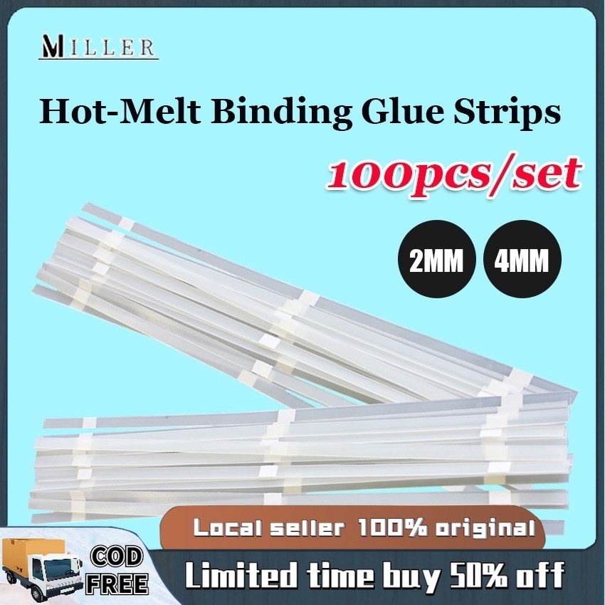 【STOCK】100Pcs Hot Melt Glue Strips 2mm 4mm Wide For Book Binding Hot ...