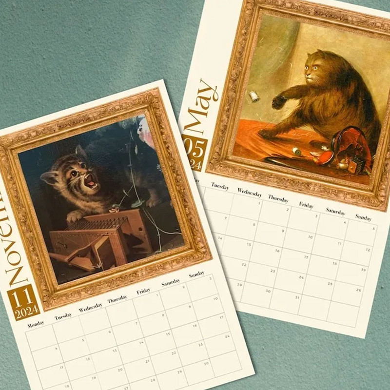 FAUSE Weird Medieval Cats Calendar, Funny Weird Medieval Cat Calendar ...