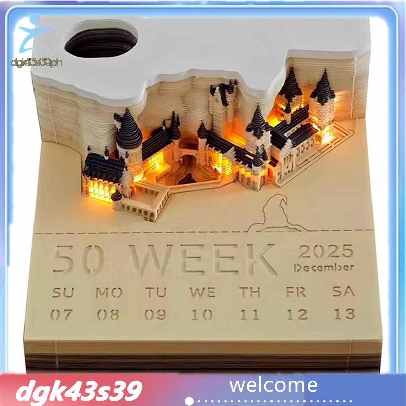 [Pretty] Time Piece Calendar, 2025 Desk Calendar Memo Pad, 3D Magic ...