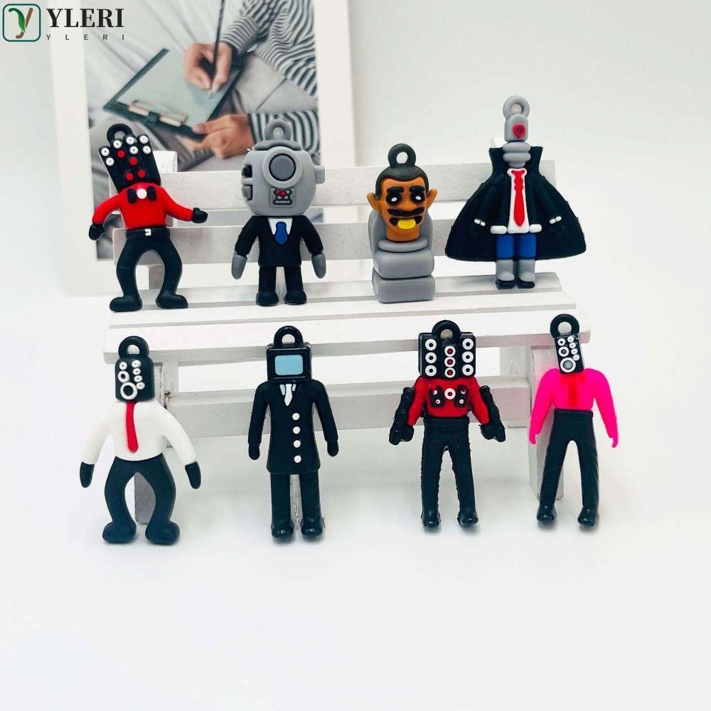YLERI Mini Skibidi Toilet Keychain, Skibidi Toilet Tv Man Camara Man ...