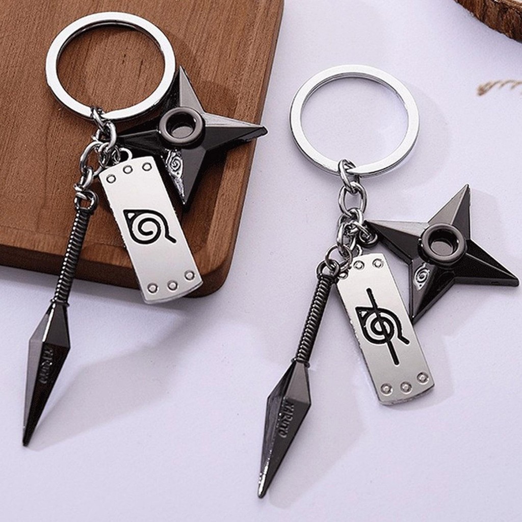 Exquisite Kunai Shuriken Konoha Ninja Keychain For Animation Lovers Car ...