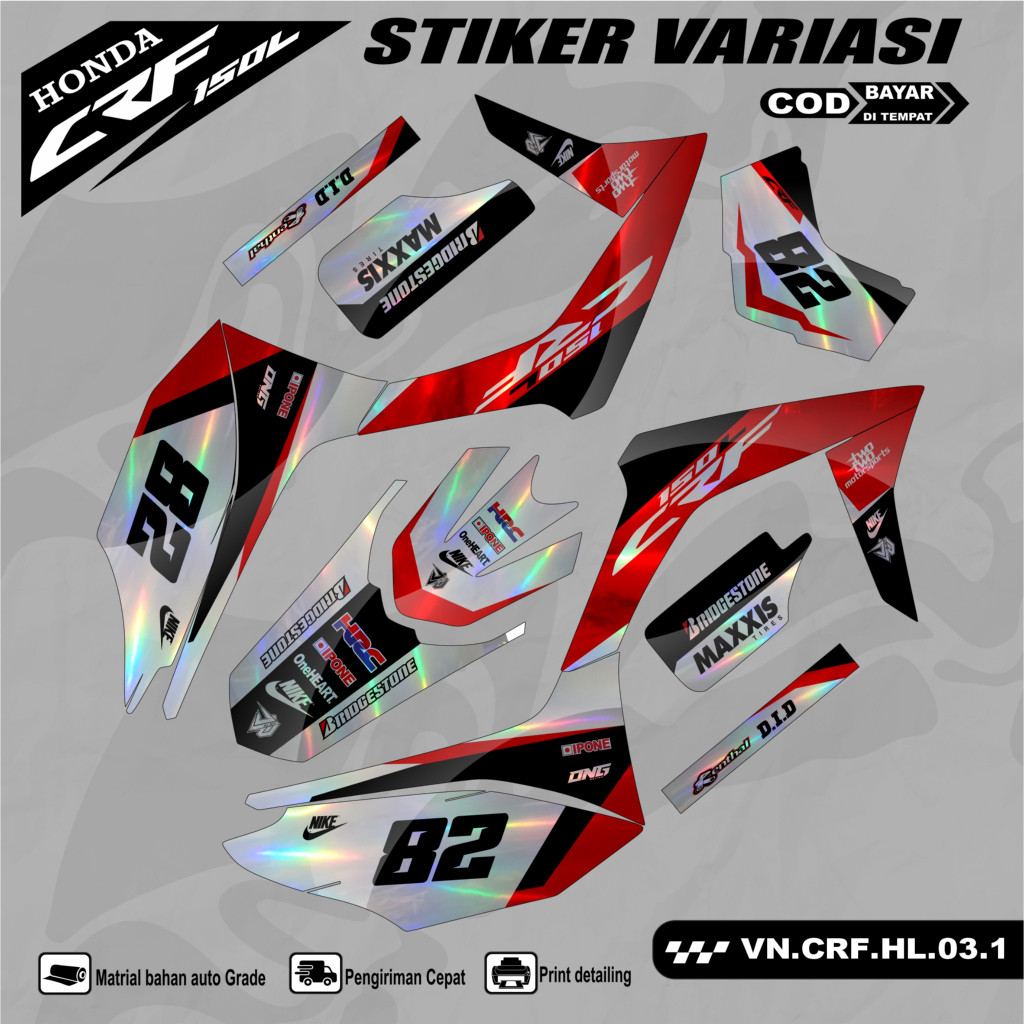 Sticker Decal Striping Sticker CRF 150 L Semi full sticker variations ...