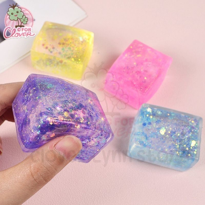Squeeze TOYS SLOW RIMING TOFU SHAPE SQUEEZE glitter ice cubes maltose ...