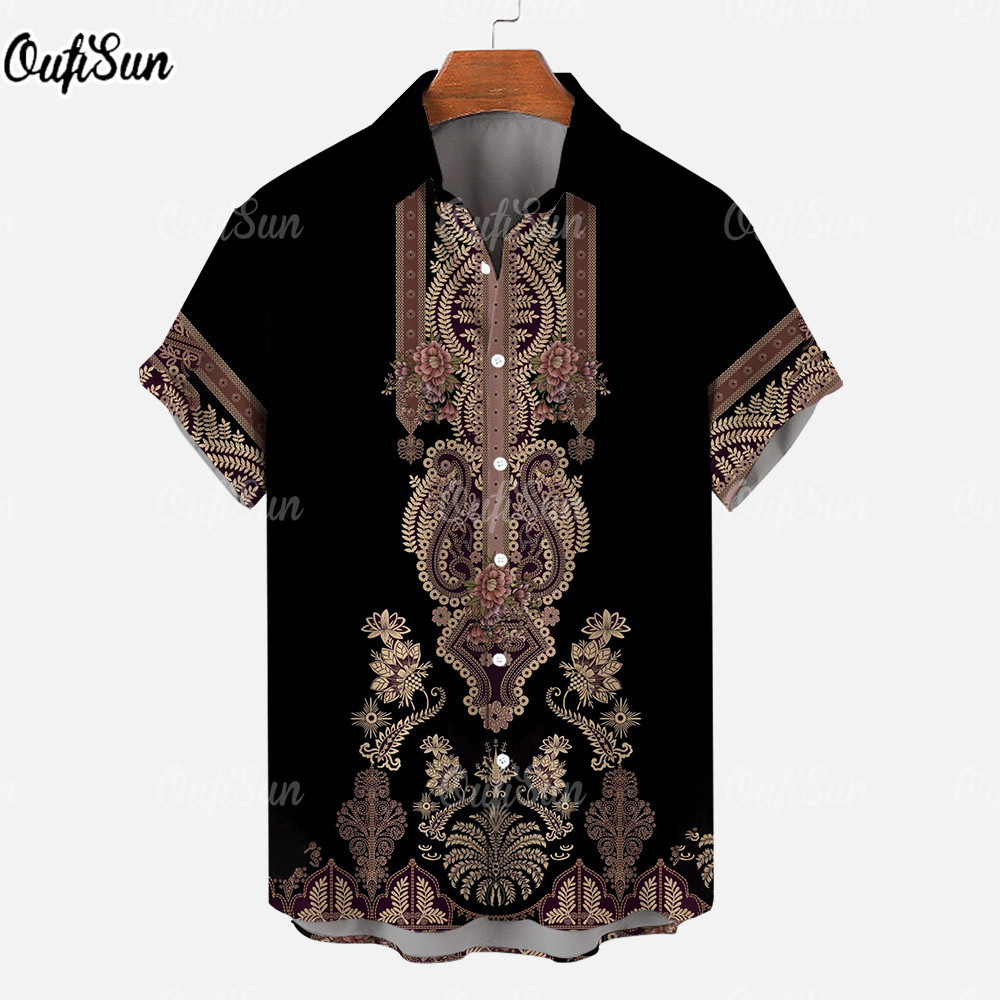 2025 New Modern Baron Style 3D Printed Lapel Short Sleeve Polo Shirt ...