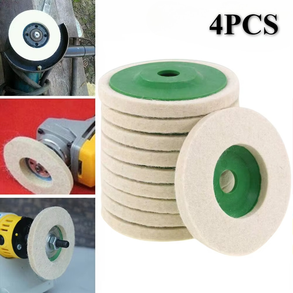 4pcs/set Wool Polishing Wheel Buffing Pads Angle Grinder Wheel Felt ...