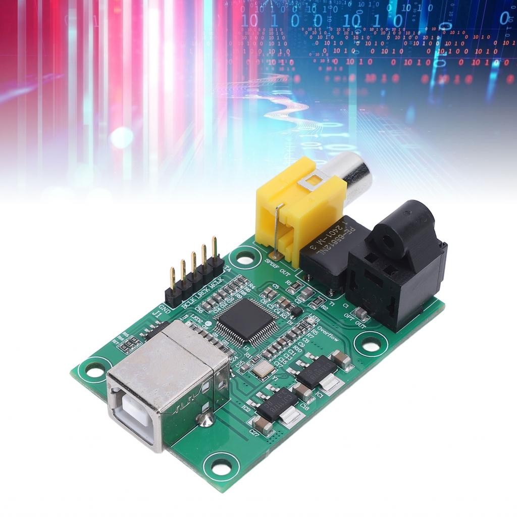 Mingxiu Sound Streaming Controller Module 24 Bit 192K Universal Serial Bus to SPDIF Optical I2S ...