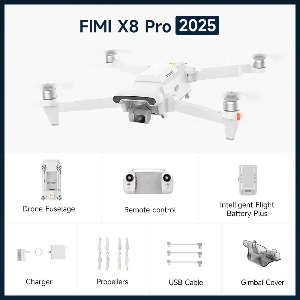 FIMI X8 Pro 2025 Camera 1/1.3-inch 48Mp CMOS 4K 60fps 20km Transmission Range 3-axis Gimbal AI ...
