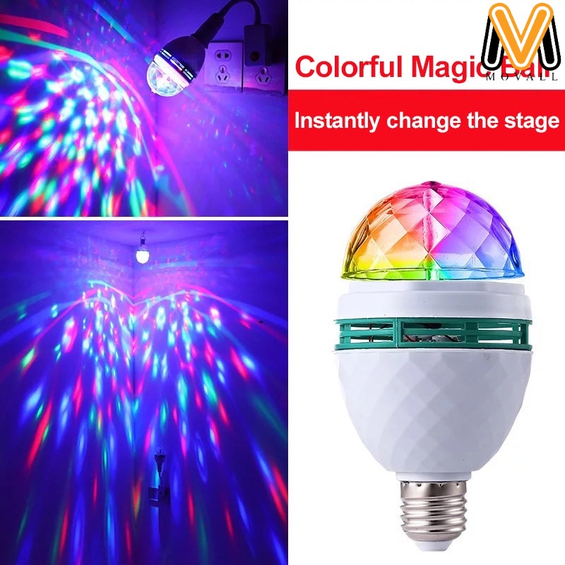 RGB LED Mini Bulb Stage light Disco Crystal Magic Ball Light Party KTV ...