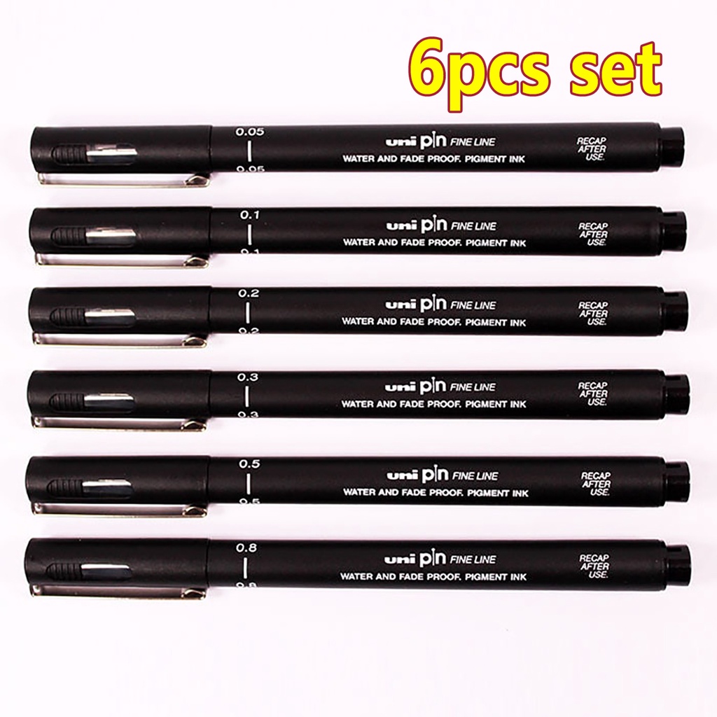6pcs UNIPIN Pen Set Technical Drawing Pen Fine Liner Pen Designer ...