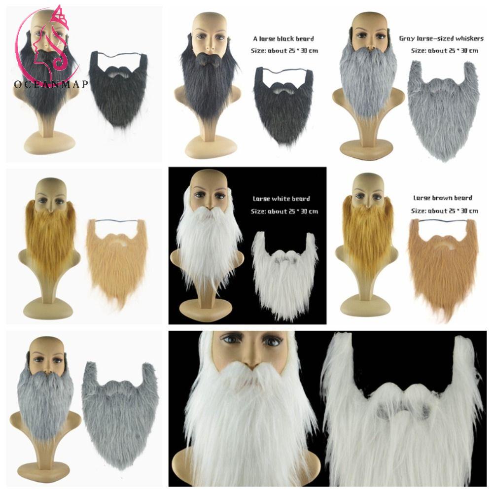 OCEANMAP Realistic Fake Beard, Artificial Beard Fake Beard Halloween ...