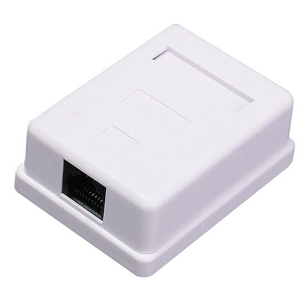 RJ45 Box Network Connector Single Port Desktop White Extension Cable ...
