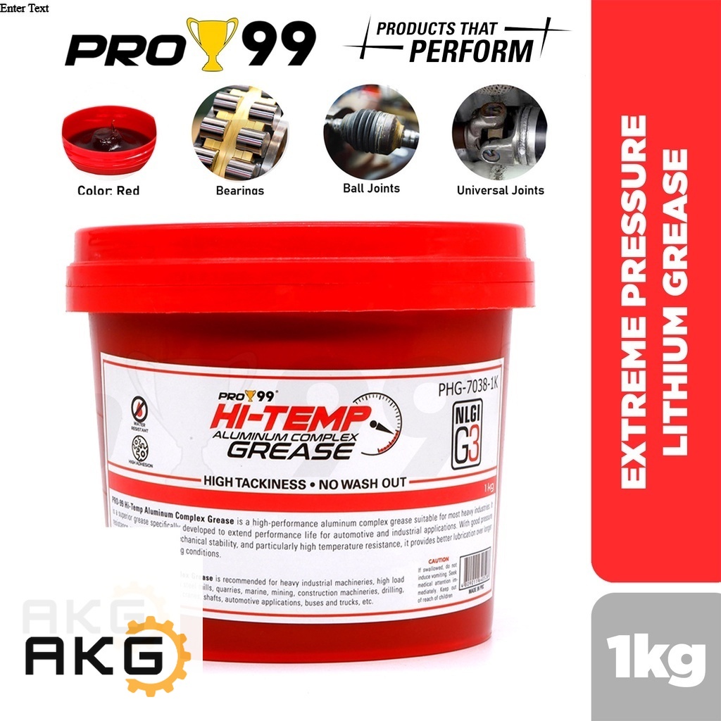 PRO99 High Temperature Hi-Temp Lithium Complex Grease Heavy Duty 1kg ...