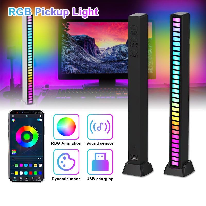 RGB Rhythm Light 16 Bit Music Atmosphere LED Strip Colorful Voice ...