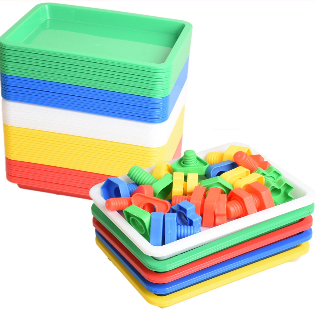 12-Pack White Plastic Art Trays - Activity Organizer Trays For Kids ...