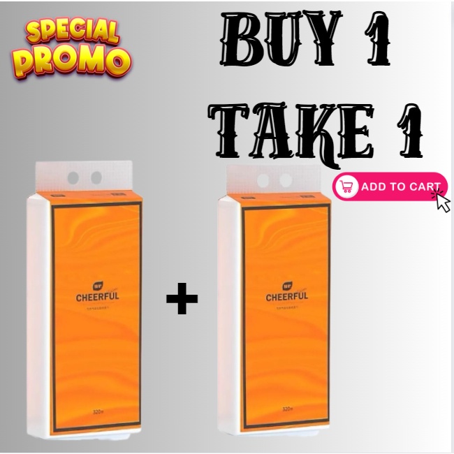 (BUY 1 TAKE 1 )1280-Sheet CHEERFUL Facial Tissue Soft pack baby Tissue ...