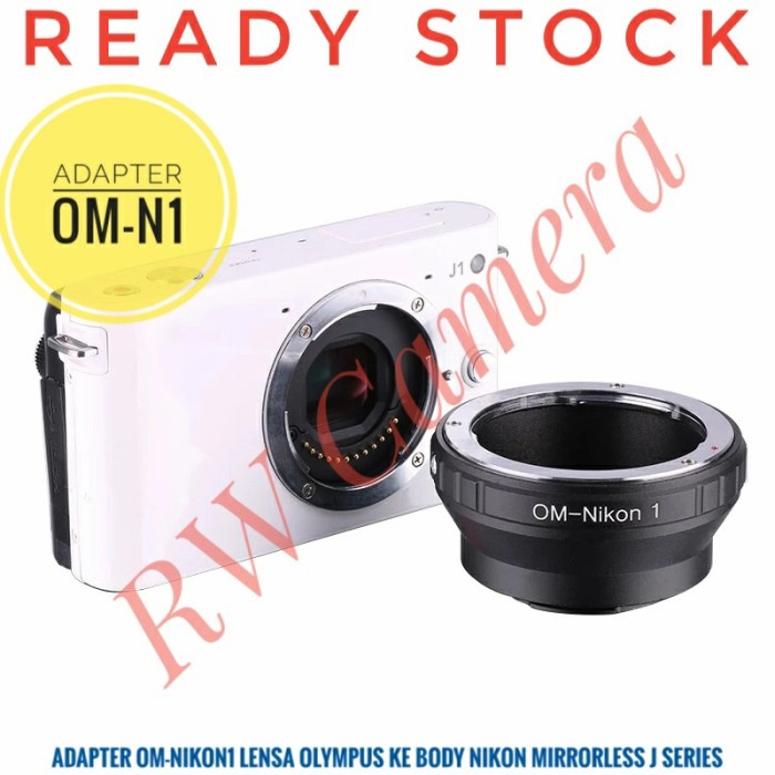 Adapter OM-N1 Olympus Lens To Body Nikon 1 Mirrorless J1 J2 J3 J4 J5 ...