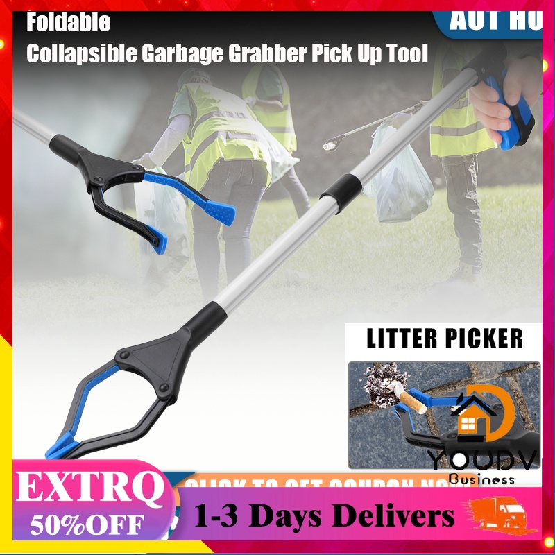 Foldable Collapsible Garbage Grabber Pick Up Tool Litter Reacher Picker ...