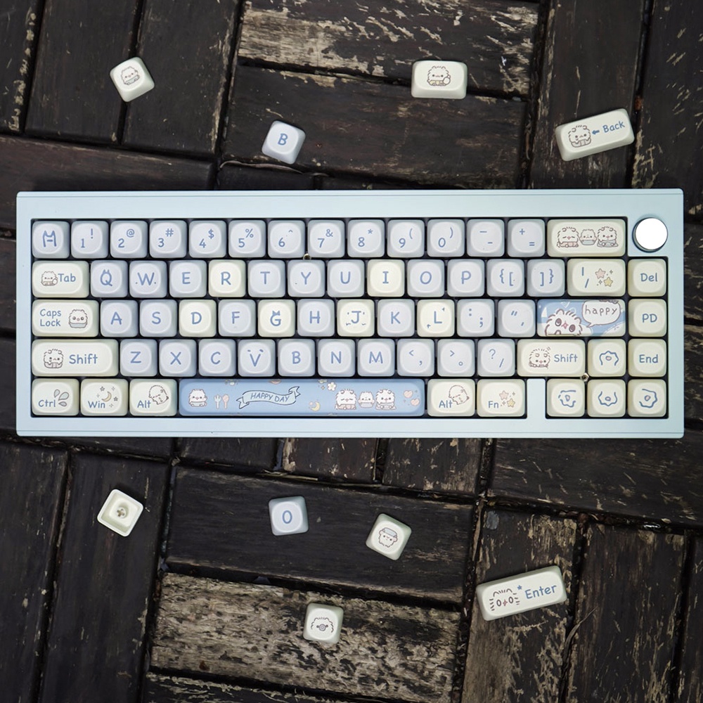 Cute kitten Keycaps 144Keys/Set PBT MOA Profile DYE-SUB DIY Custom for ...