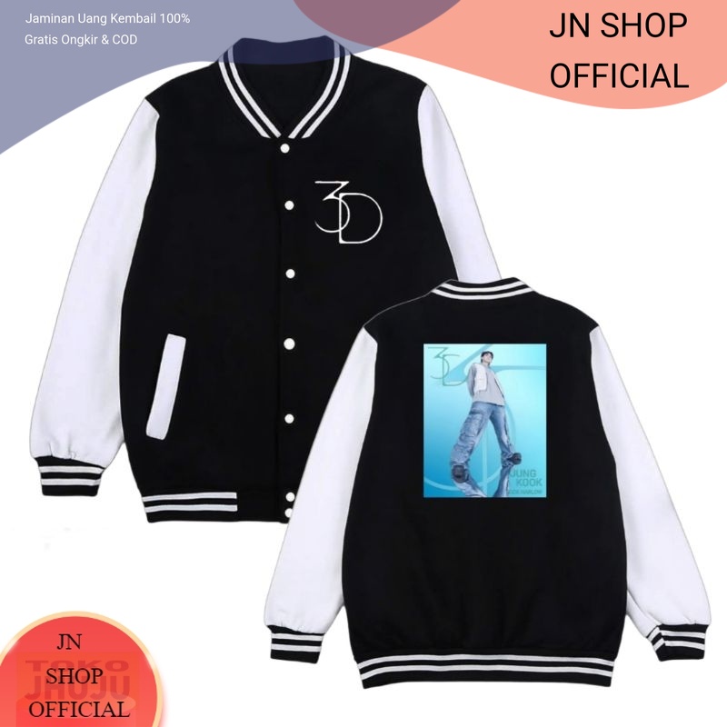 Jnshop Varsity Baseball Jacket kpop Jungkook Bangtan 3D Logo FOTO Back ...